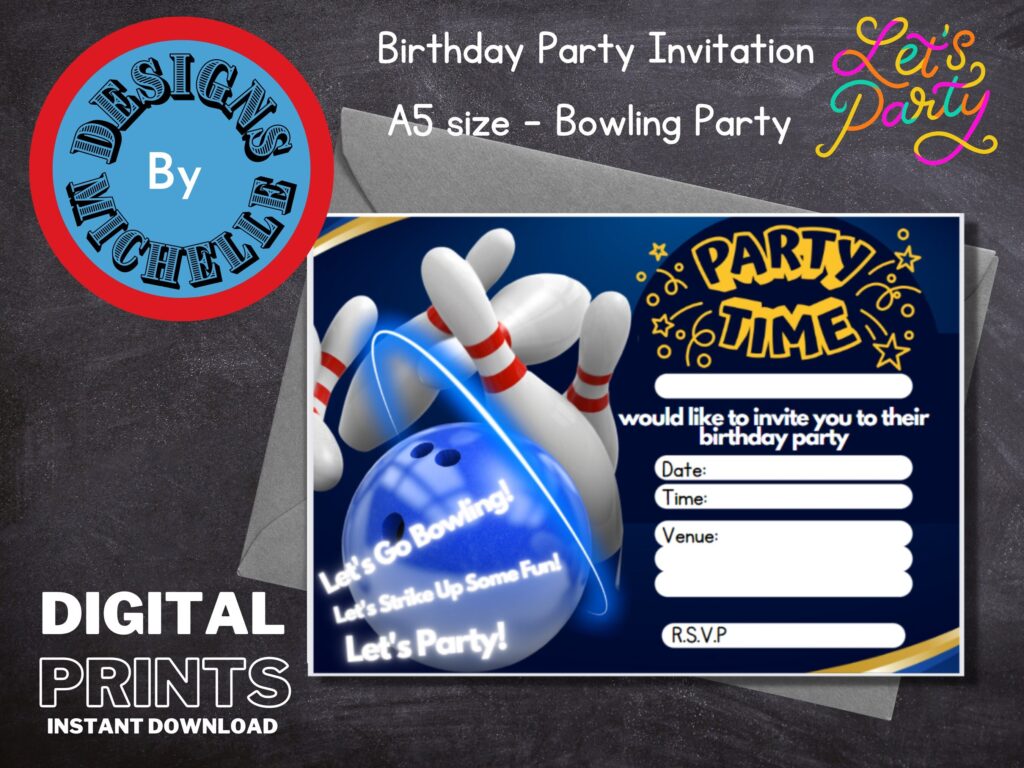 Free Printable Bowling Birthday Party Invitations | FREE Printable Hub