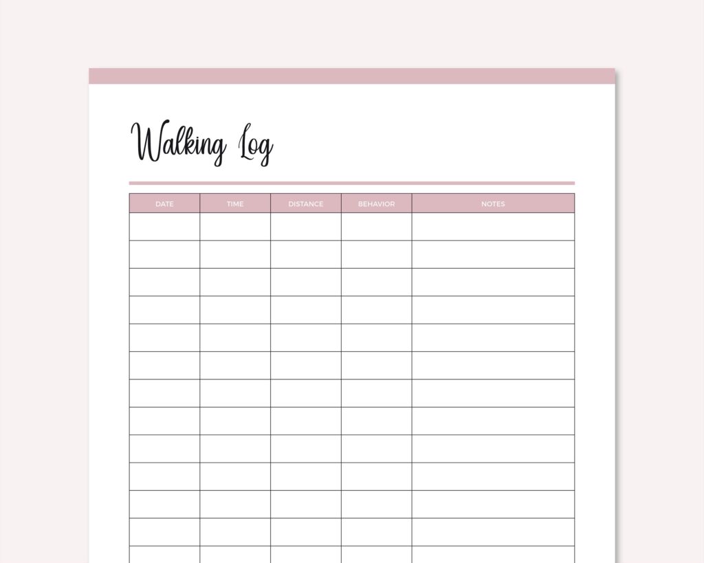 Free Printable Walking Log | FREE Printable Hub